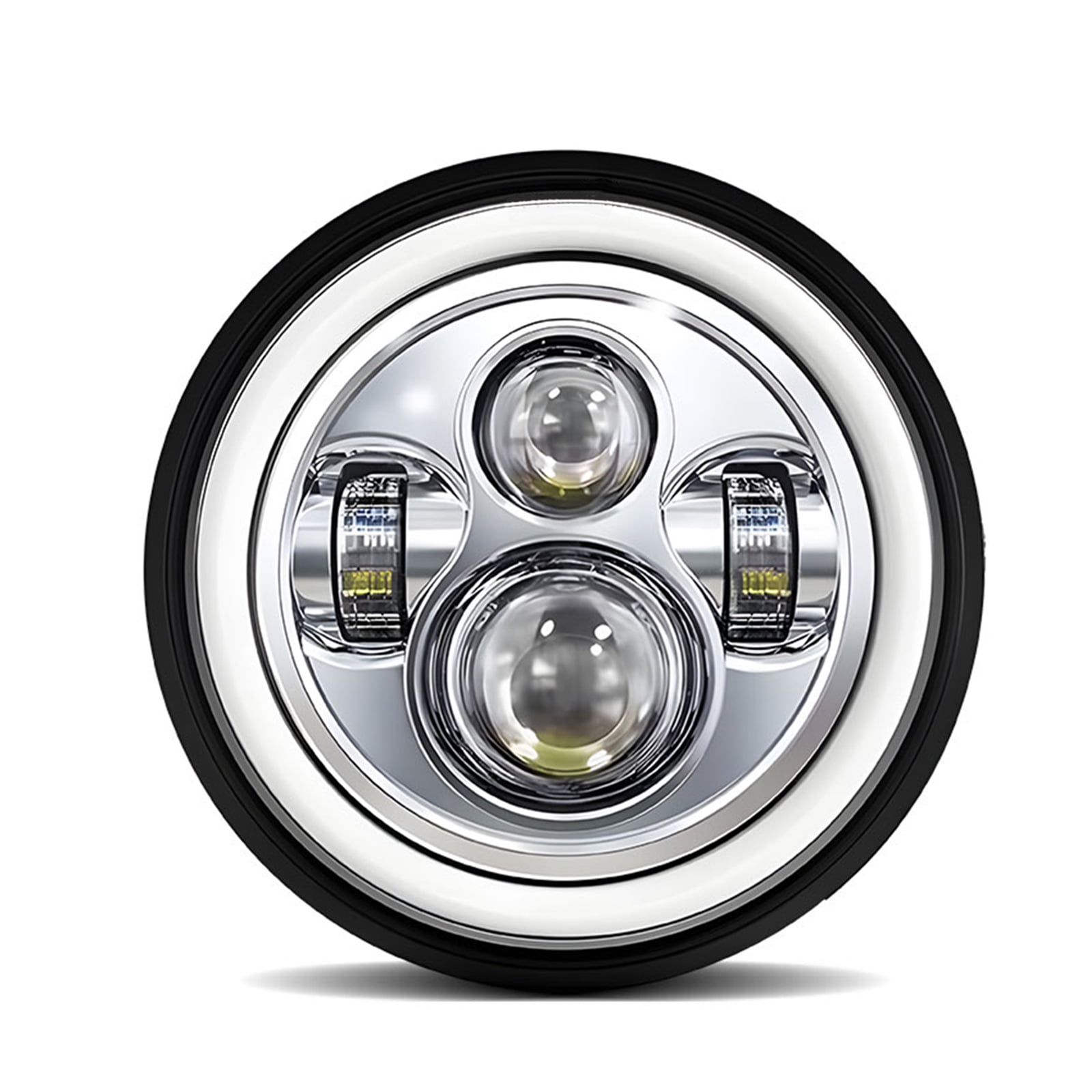 7'' Round Headlight for Cars and Motorcycles, LED with DRL/Turn Signal ...