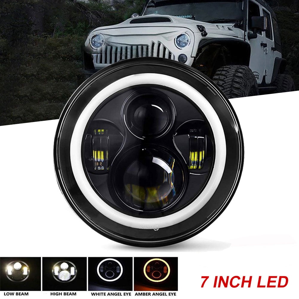 7 Round Led Headlight Amber Halo Drl For Chevy C10 Truck Suburban