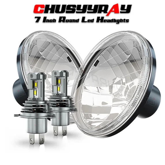 7" Round LED Headlight Assembly Plug and Play for Jeep CJ7 1976-1986 ...