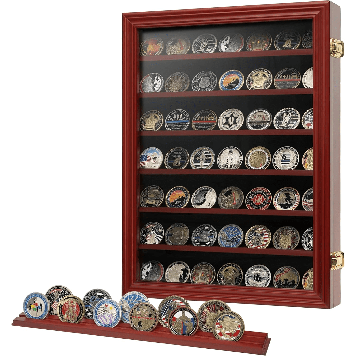 7 Rows Challenge Coin Holder Display Case with HD Tempered Glass Holds ...