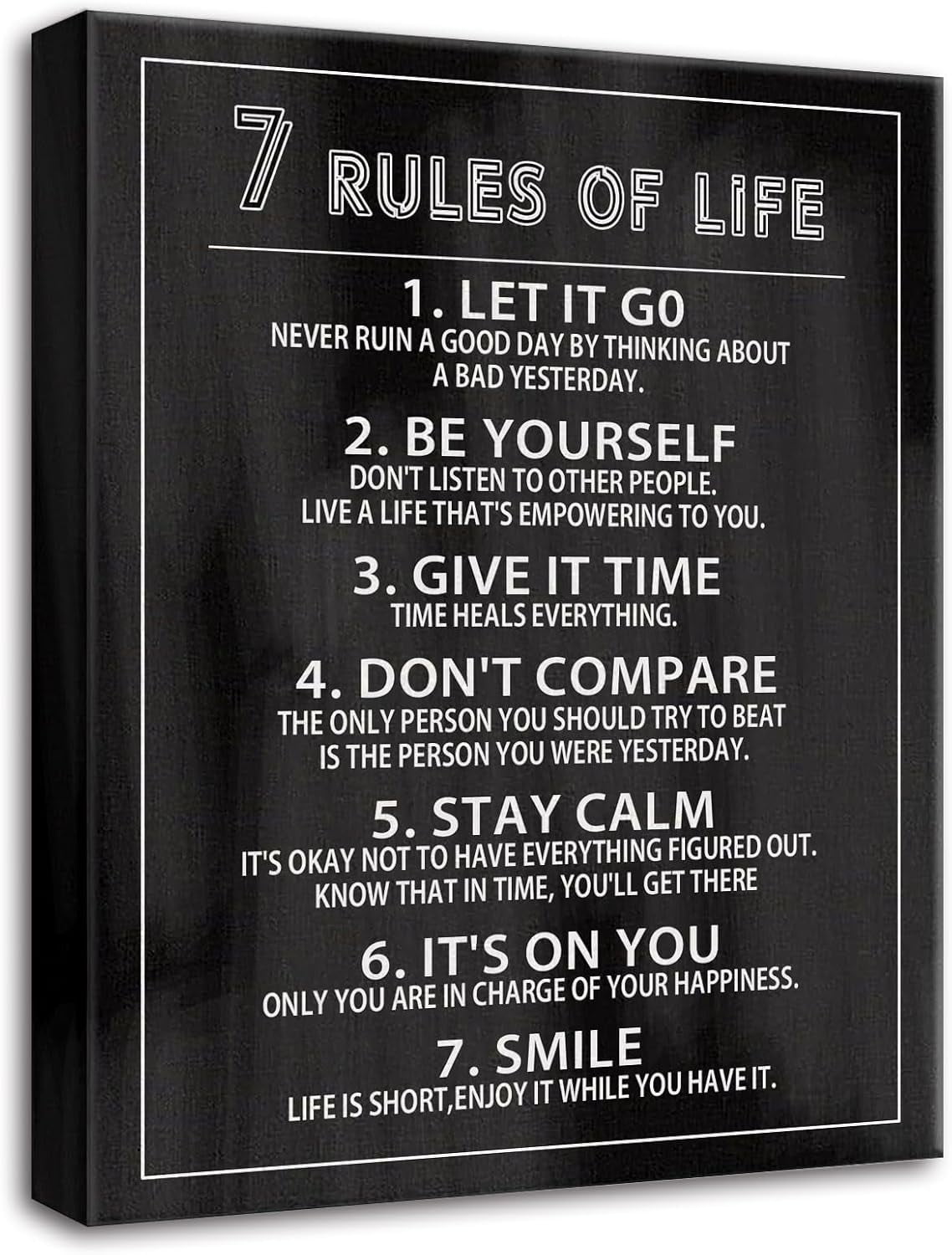 7 Rules of Life Motivational Wall Decor Motivational Posters ...
