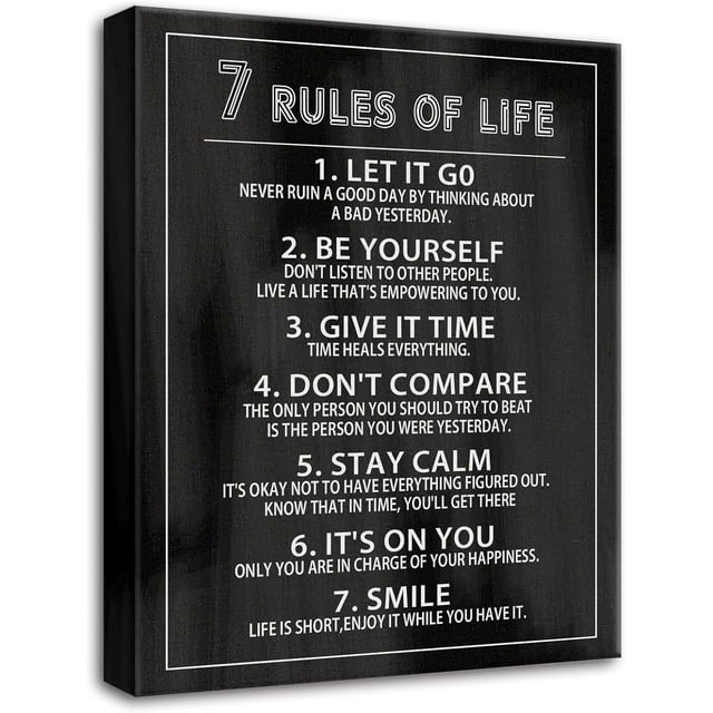 7 Rules of Life Motivational Wall Decor Motivational Posters ...