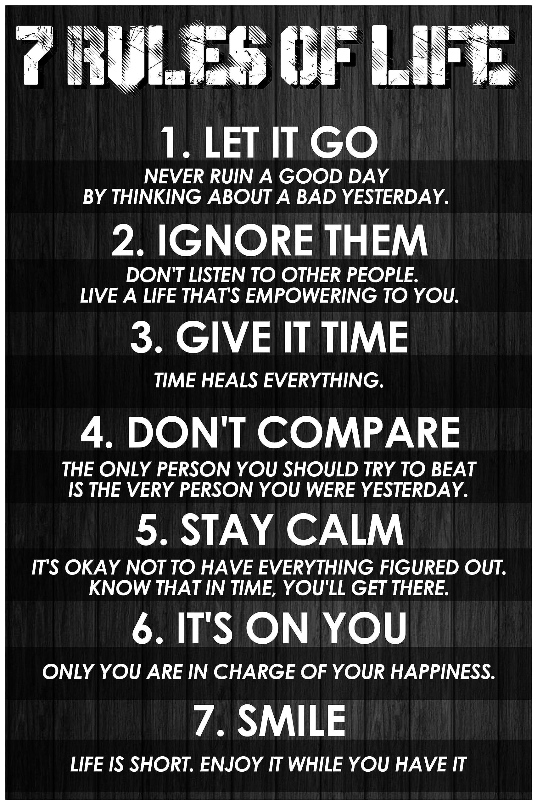 7 Rules Of Life Poster Motivational Quote Poster Classroom Posters ...