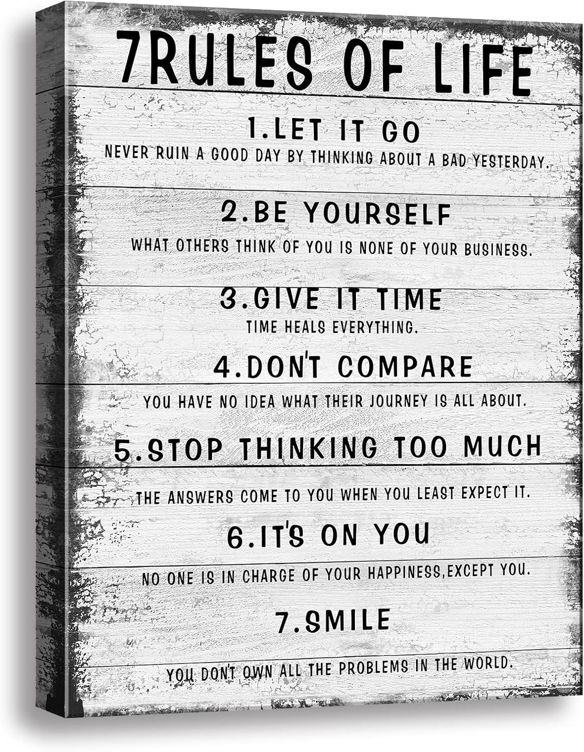 7 Rules of Life Wall Art Motivational Inspirational Poster Printed on ...