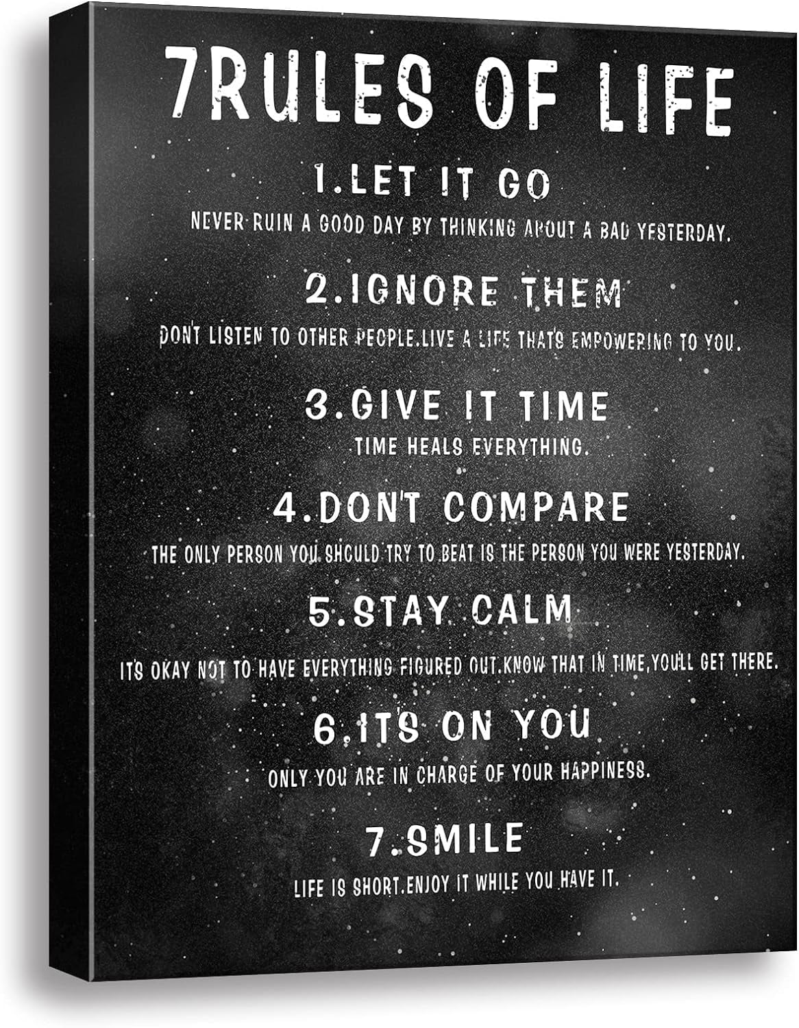 7 Rules of Life Wall Art Motivational Inspirational Poster Printed on ...