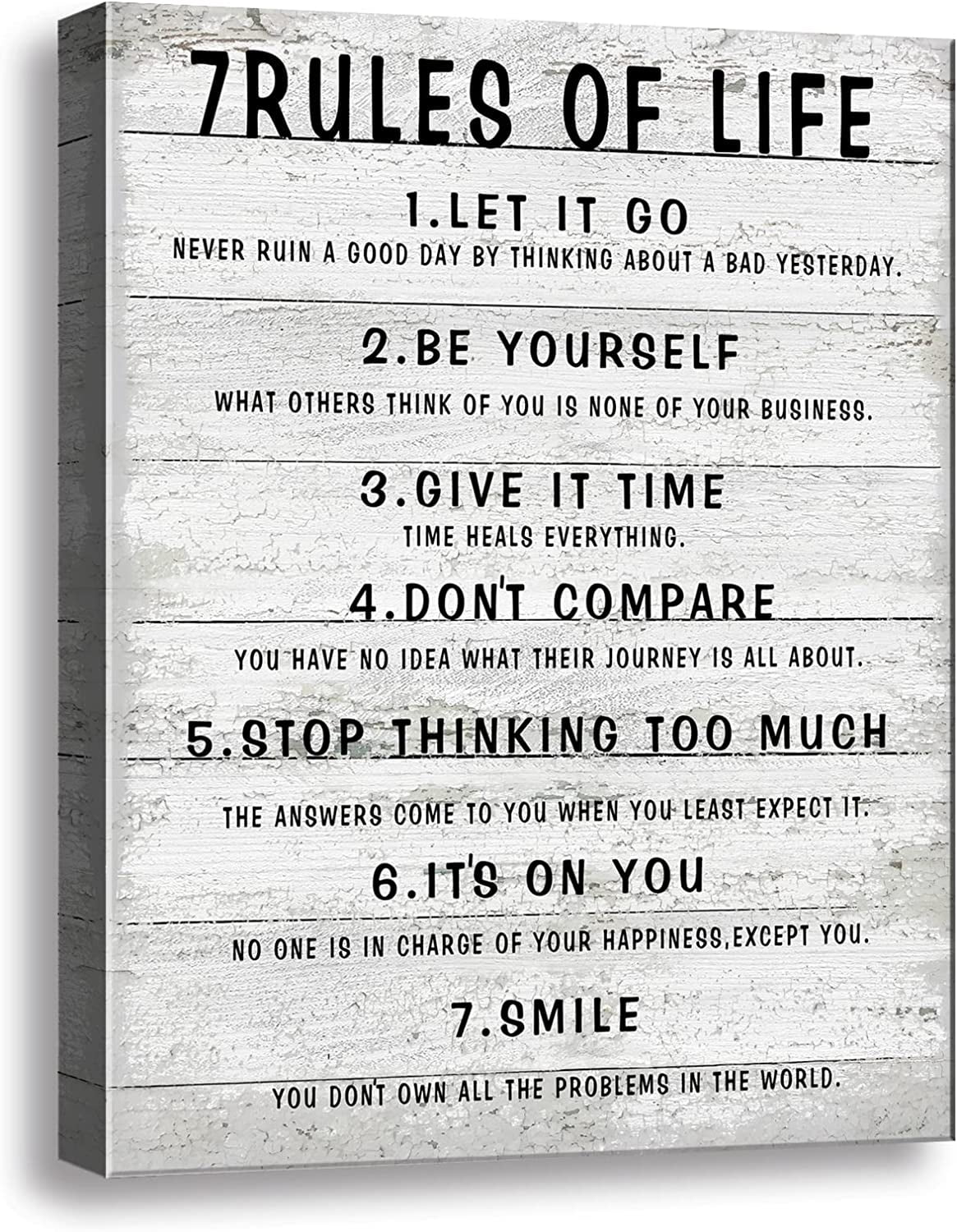 7 Rules of Life Wall Art Motivational Inspirational Poster Printed on ...