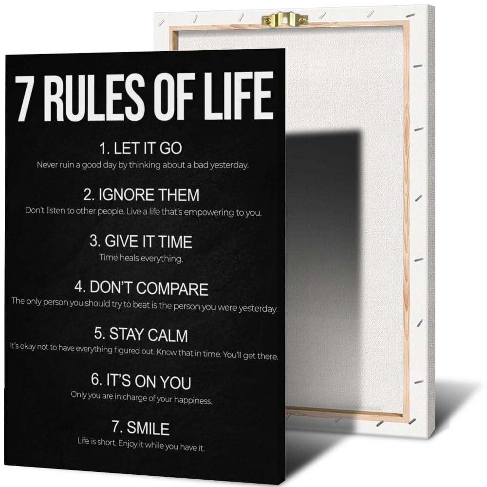 7 Rules for Life Motivational Wall Art (1) Success Motivational Poster ...