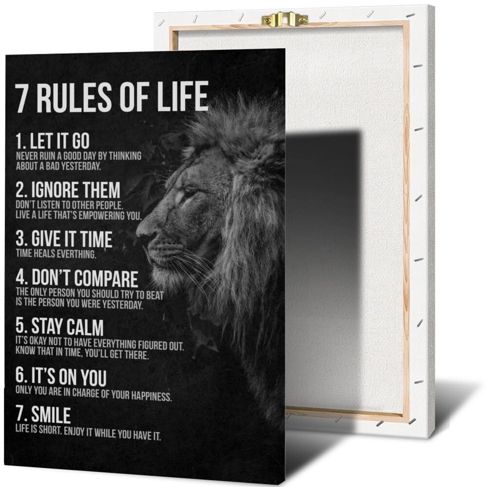 7 Rules for Life Motivational Wall Art (6) Success Motivational Poster ...