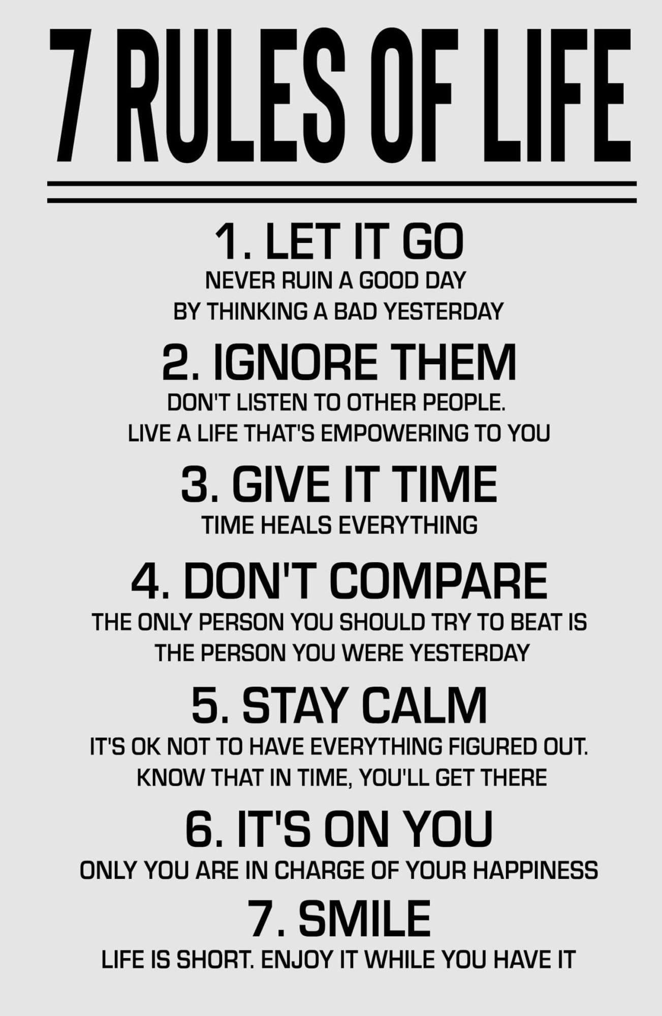 7 Rules of Life Poster Print - Motivational Wall Art poster Modern ...