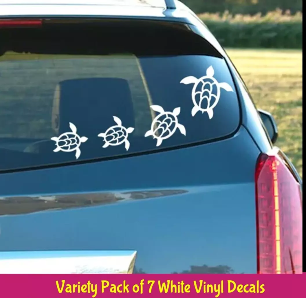 7 Sea Turtle Decals - Car Windows Bathroom, Laptop, Tablet Tumblers ...