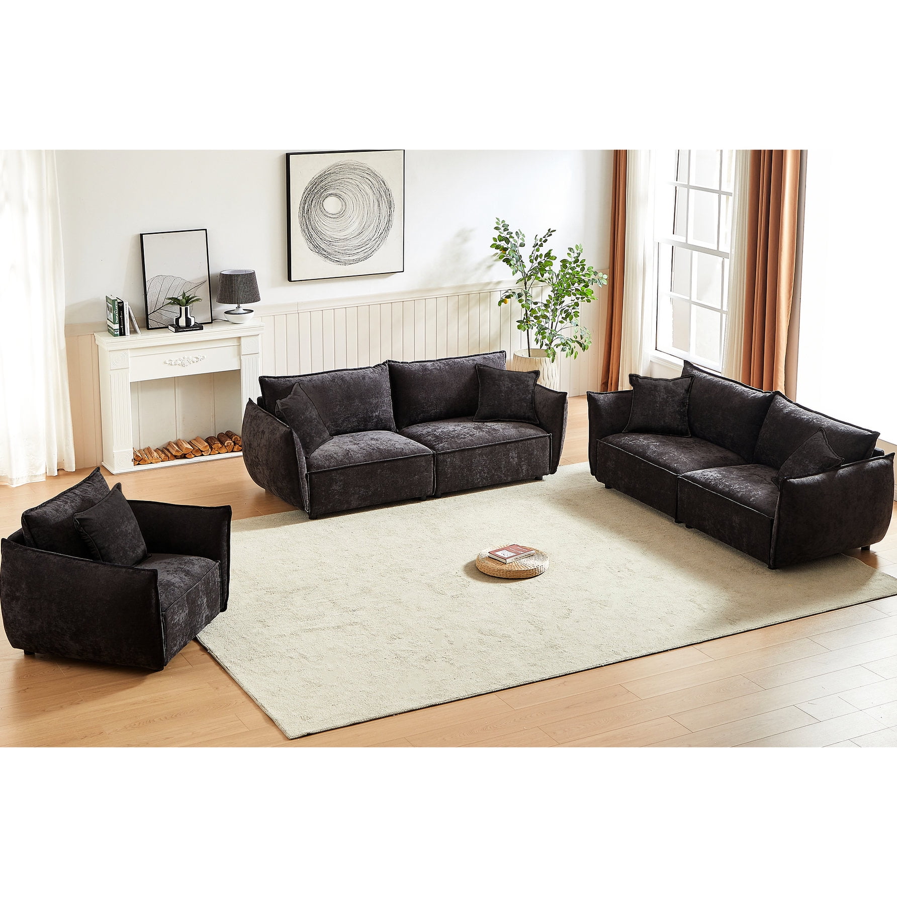 7 Seat Fabric Sofa - Large Seating for Multiple Postures - Living Room ...