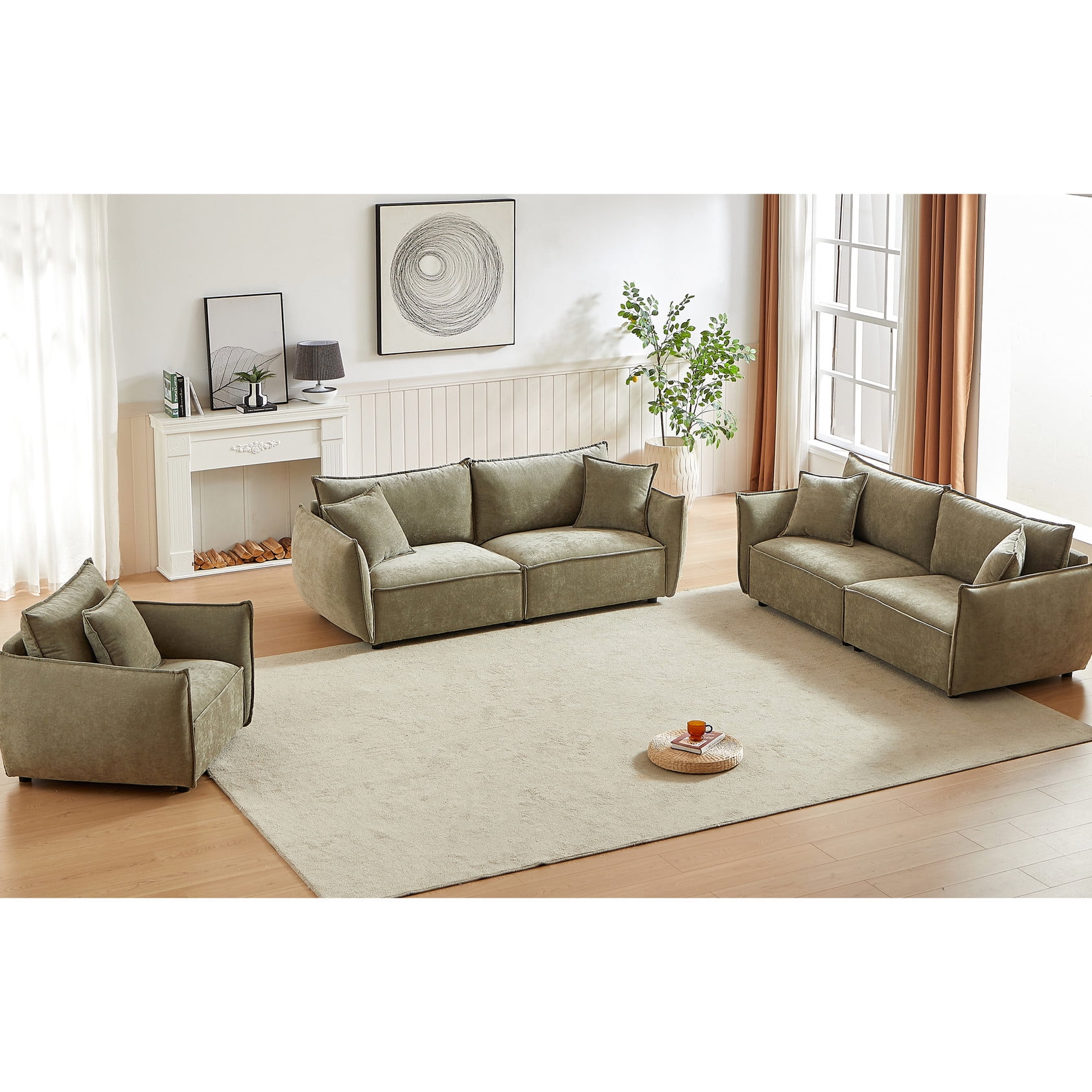 7-Seater Sofa with Smooth Lines / Aesthetic Appeal in Primary Living ...