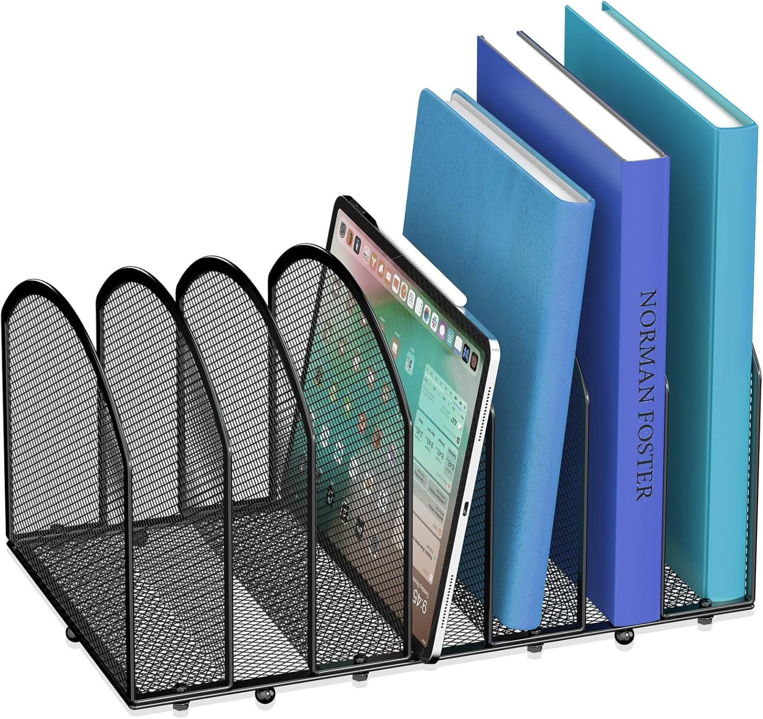 7-Section Desk File Organizer, Mesh Desktop Organizer File Sorter ...
