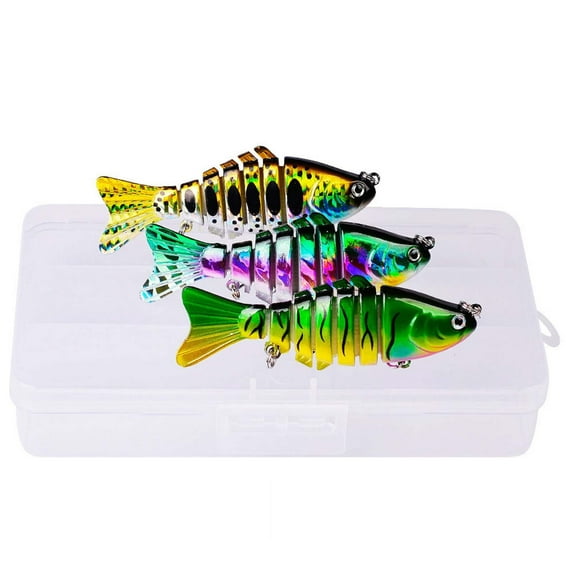 7 Segment Lifelike Swimbait for Saltwater Freshwater Fishing Realistic ...