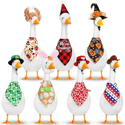 7 Set Holiday Porch Goose Outfits All Seasons Fall Halloween Christmas ...