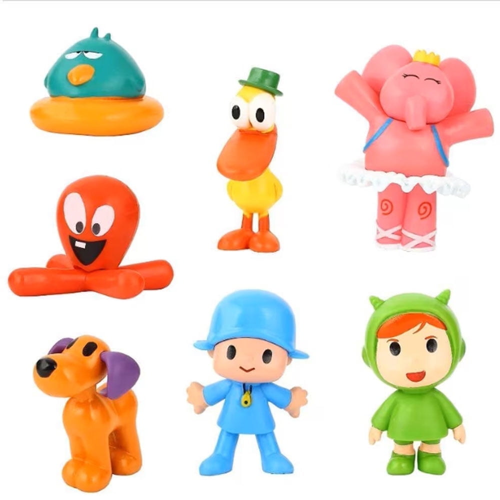 7 Set PCS Pocoyo Action Figures 2"-3" Each, Including Pocoyo, Elly ...