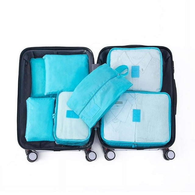 7 Set Packing Cubes Waterproof Dirt Resistant Oxford Cloth Luggage ...