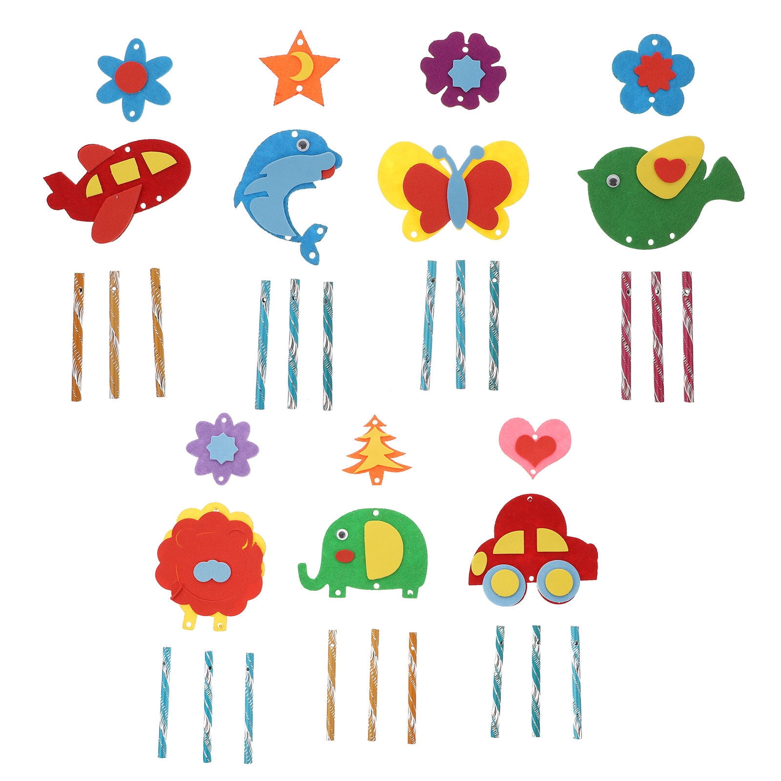 7 Sets DIY Handmade Wind Chime Bird Wind Chime Kit Child 10.00X6.40X1 ...