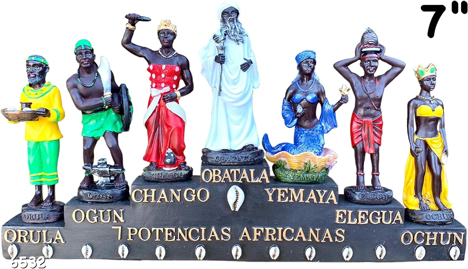7 African Powers, Obatala, Ochun, Yemaya, Elegua, Chango, Ogun, Orula ...