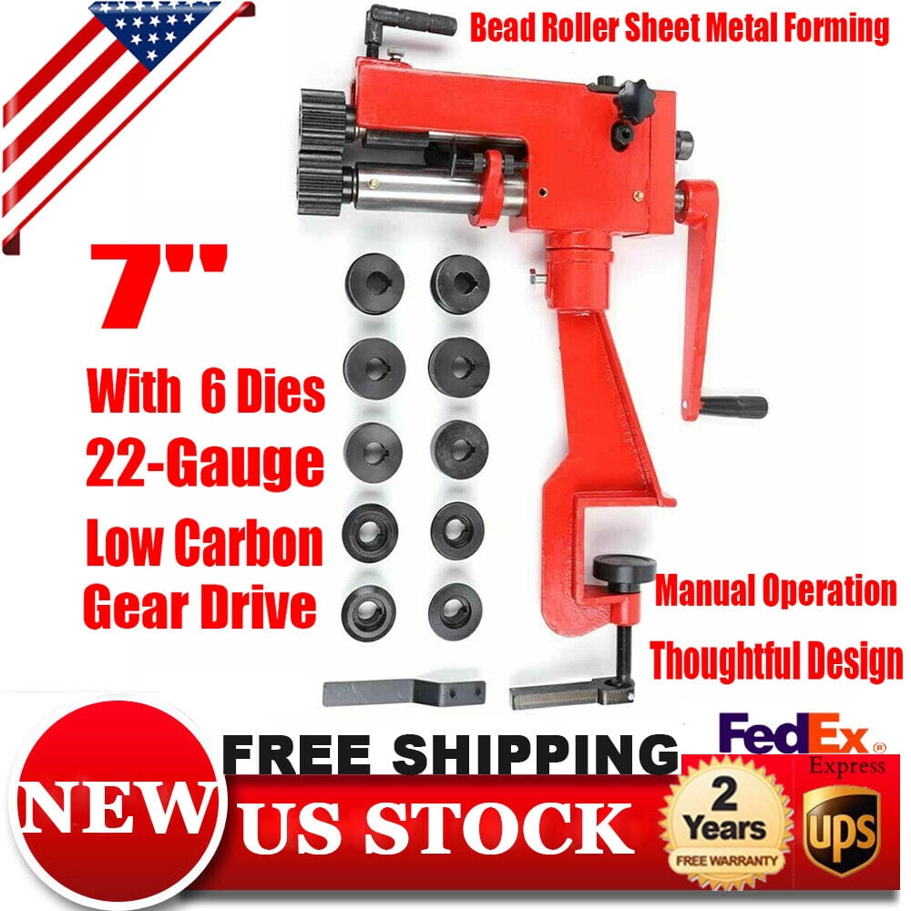 7" Sheet Metal Bead Roller Bending Bender Rolling Machine w/6Dies Red ...