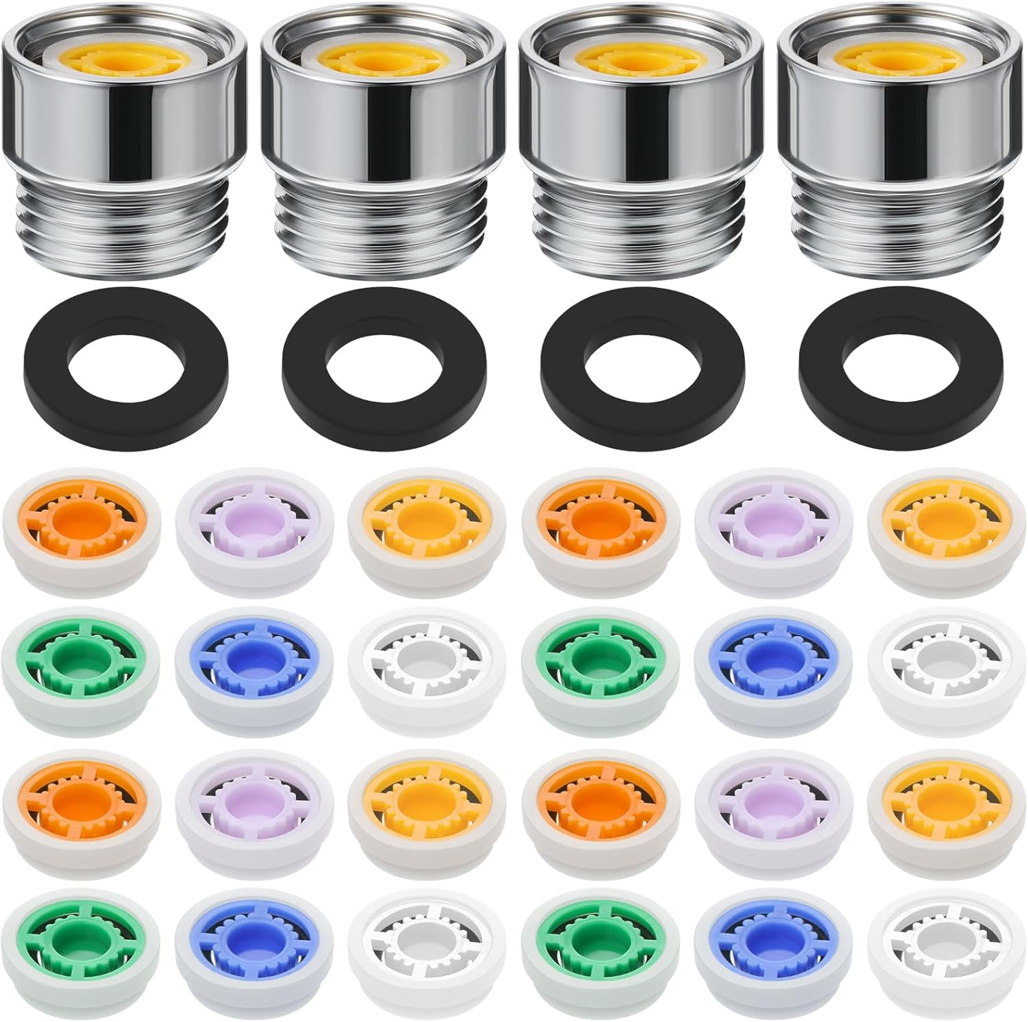 7 Shower Flow Reducer Limiter Set Water Flow Saver Adapter Set Flow ...