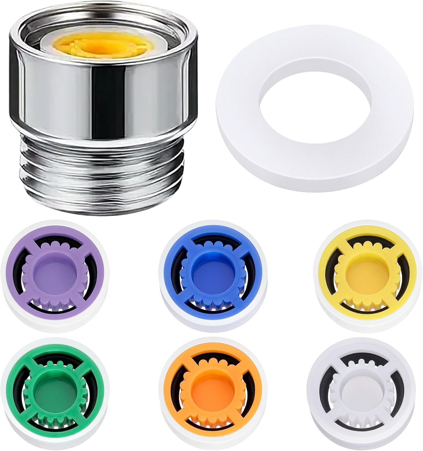 7 Shower Flow Reducer Limiter Set, gpm 1.2/1.5/1.8/2.0/2.2/2.5 Water ...