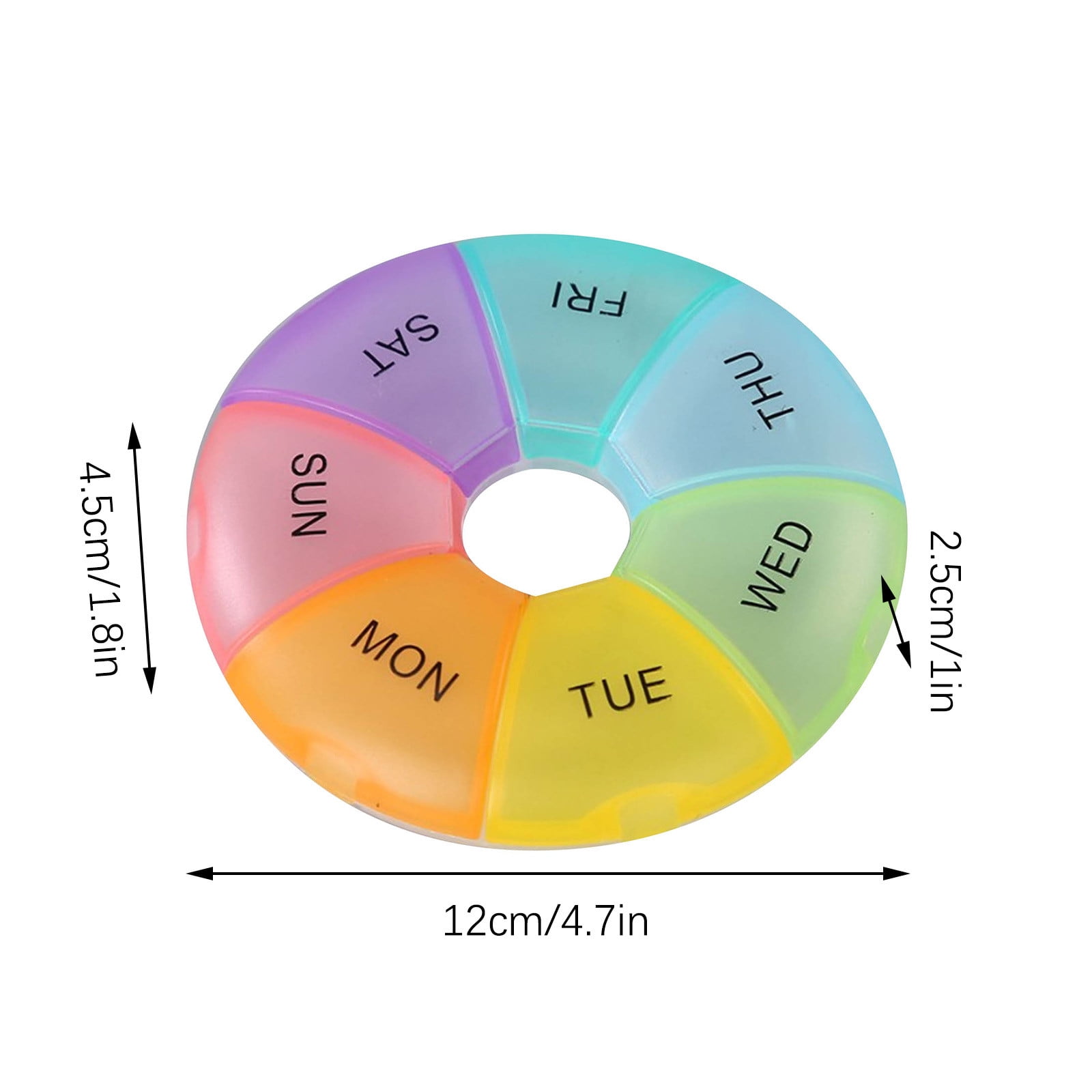 7-Sided Portable Pill Box Medicine Planner Small Case, Seven Day Weekly ...