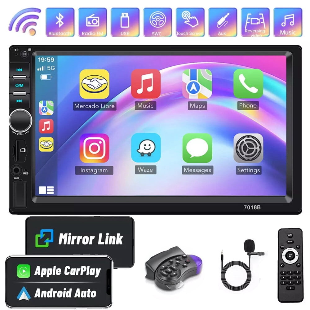 7"Single 1Din Touch Screen Car Stereo Radio For Apple/Android vehicle ...
