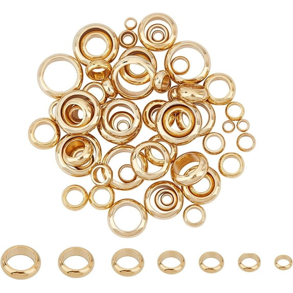 7 Sizes 70pcs 2/3/3.5/4/5/6/7mm Golden Column Spacer Beads Stainless ...