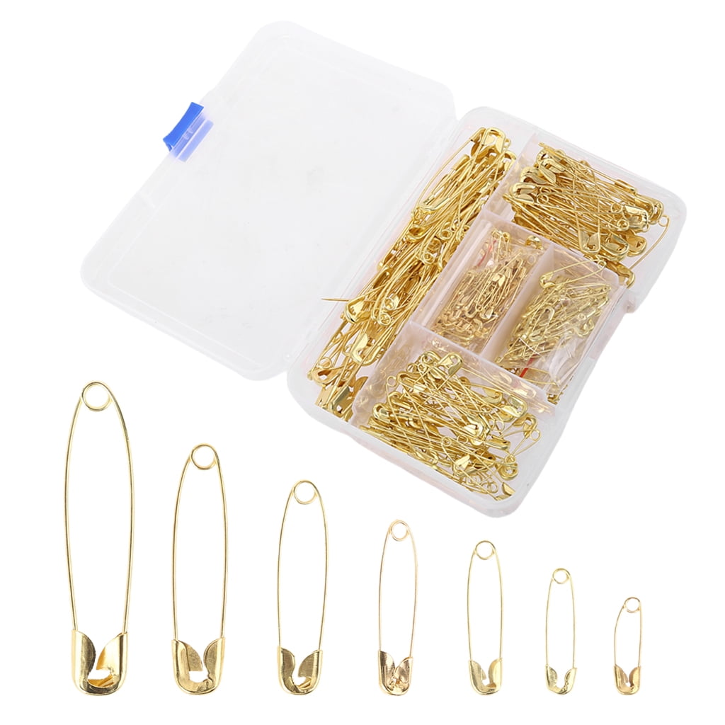 7 Sizes Assorted Safety Pins Metal Clips Brooch DIY Sewing Apparel ...
