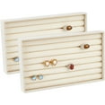 7-Slot Rectangle Velvet Wedding Ring Storage Display Trays Cornsilk 12 ...