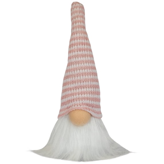 7" Small Soft Pink and White Striped Gnome Spring Decoration - Walmart.com