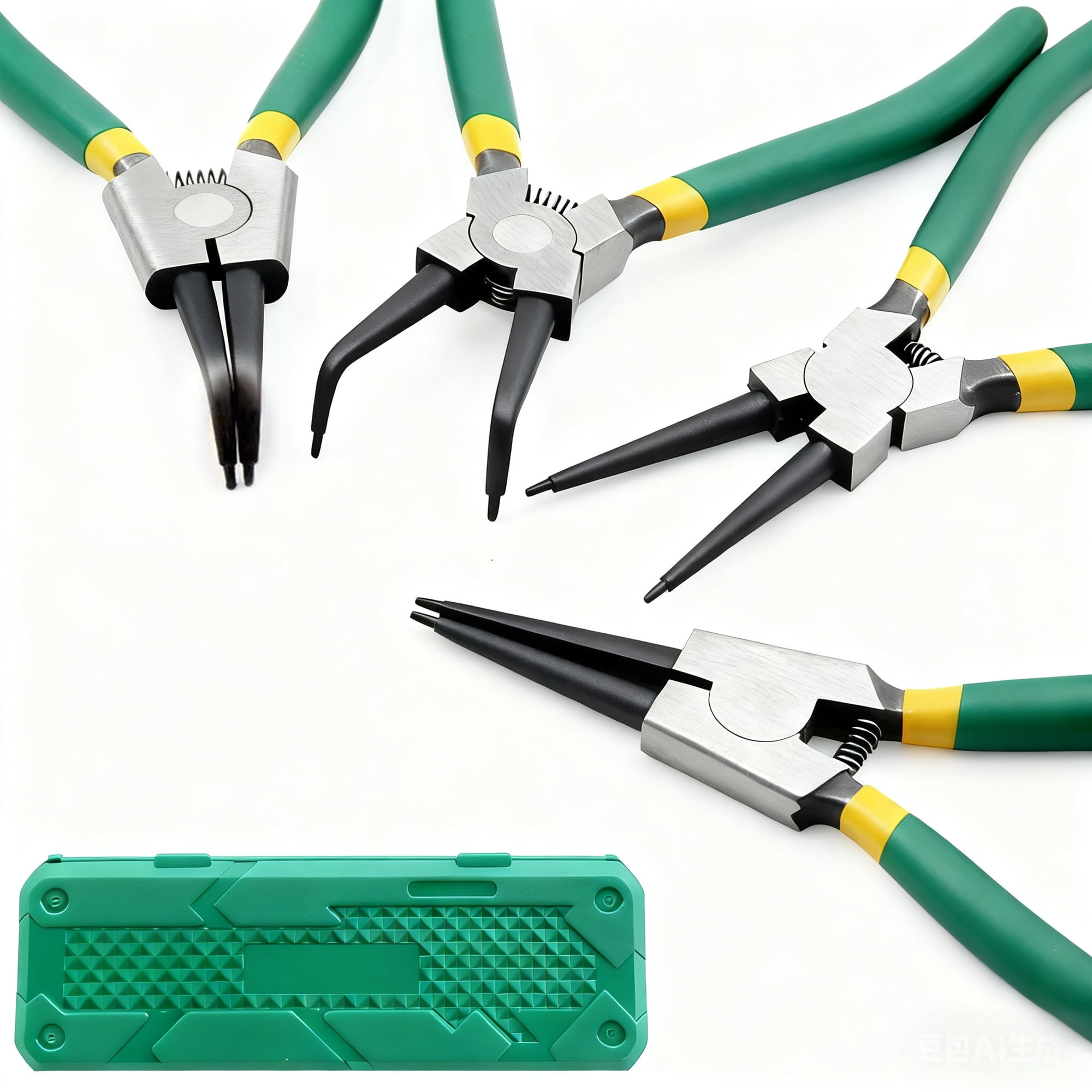 7” Snap Ring Pliers Set, 4-Piece Internal/External Retaining Ring Tool ...