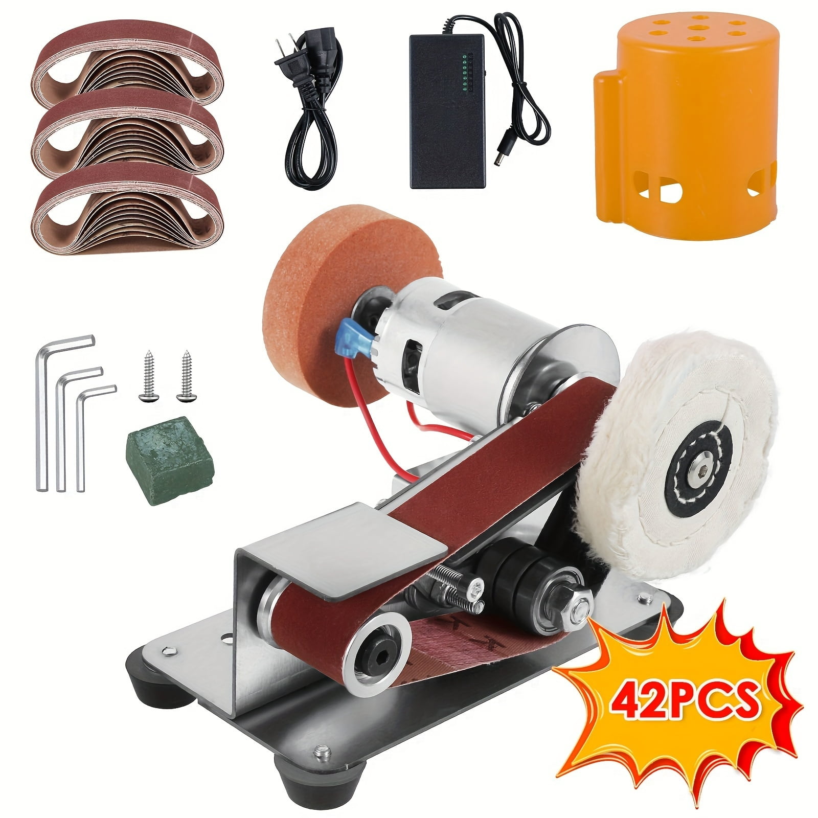 7-Speed 3-In-1 Mini Belt Sander - Professional Electric Bench Grinder ...