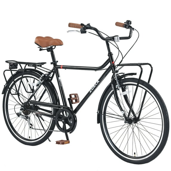 26 Inch Vintage Style Bike, Retro Commute Bike for Women and Men, Shimano 7 Speed, Steel Frame ...