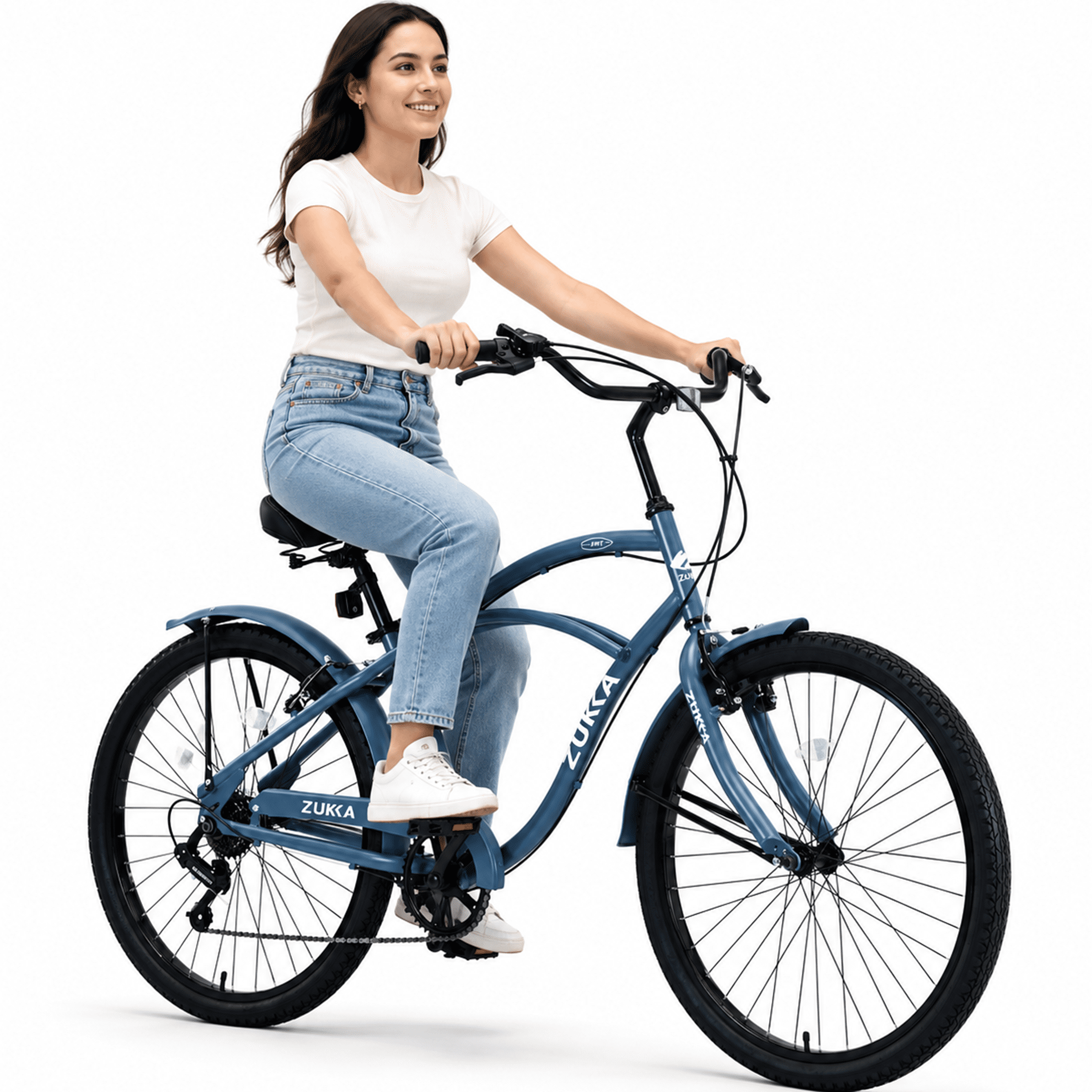 7 Speed Beach Cruiser Bike for Women, 26 Inch Adult Comfort Bicycle ...