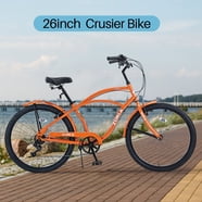 "Hyper Men's 26"" Cruiser Commuter Bike, 7-Speed, Comfort Seat, Gray ...