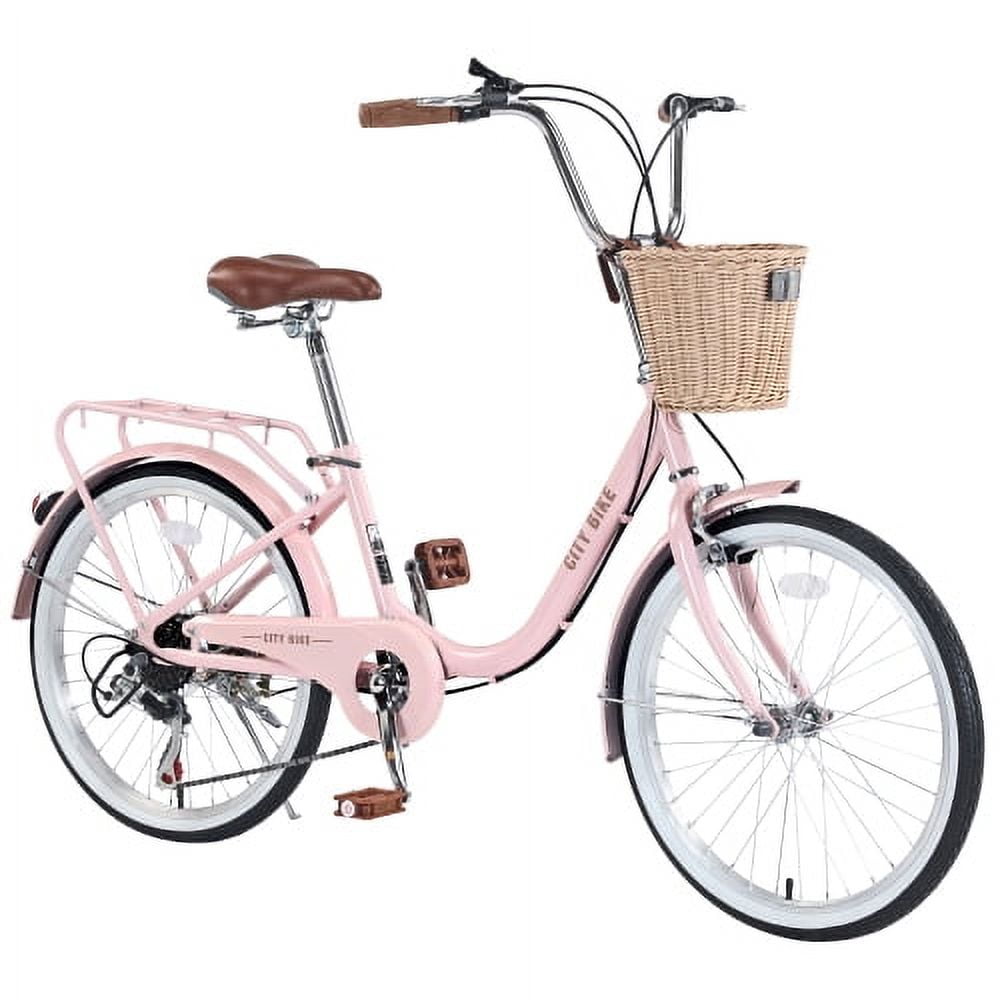 7 Speed City Bike With Basket , Steel Frame,Multiple Colors 22 Inch ...