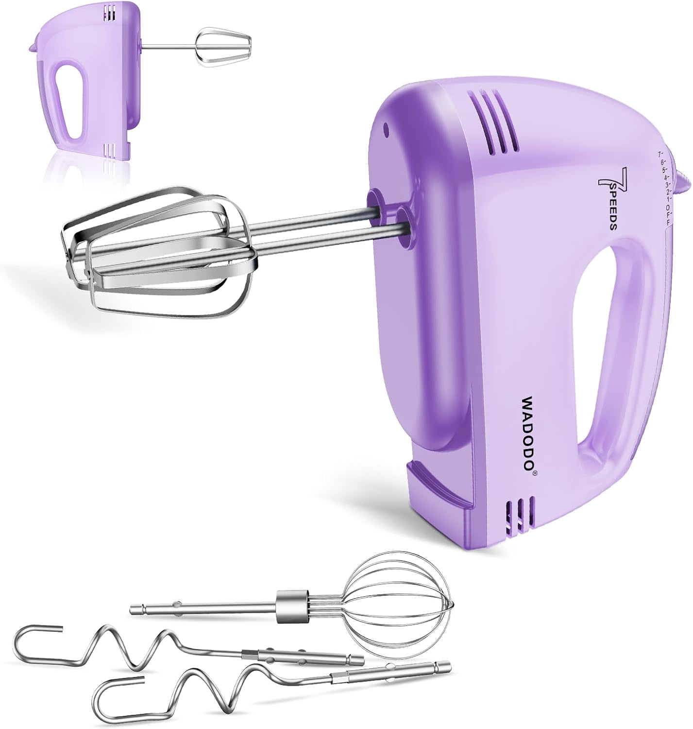 7-Speed Electric Hand Mixer – Portable Food Kitchen with 304 *(1x Whisk ...