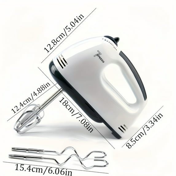 7 Speed Mixer Electric Handheld Kitchen Appliances Portable Egg Beater & Whisk with Powerful ...