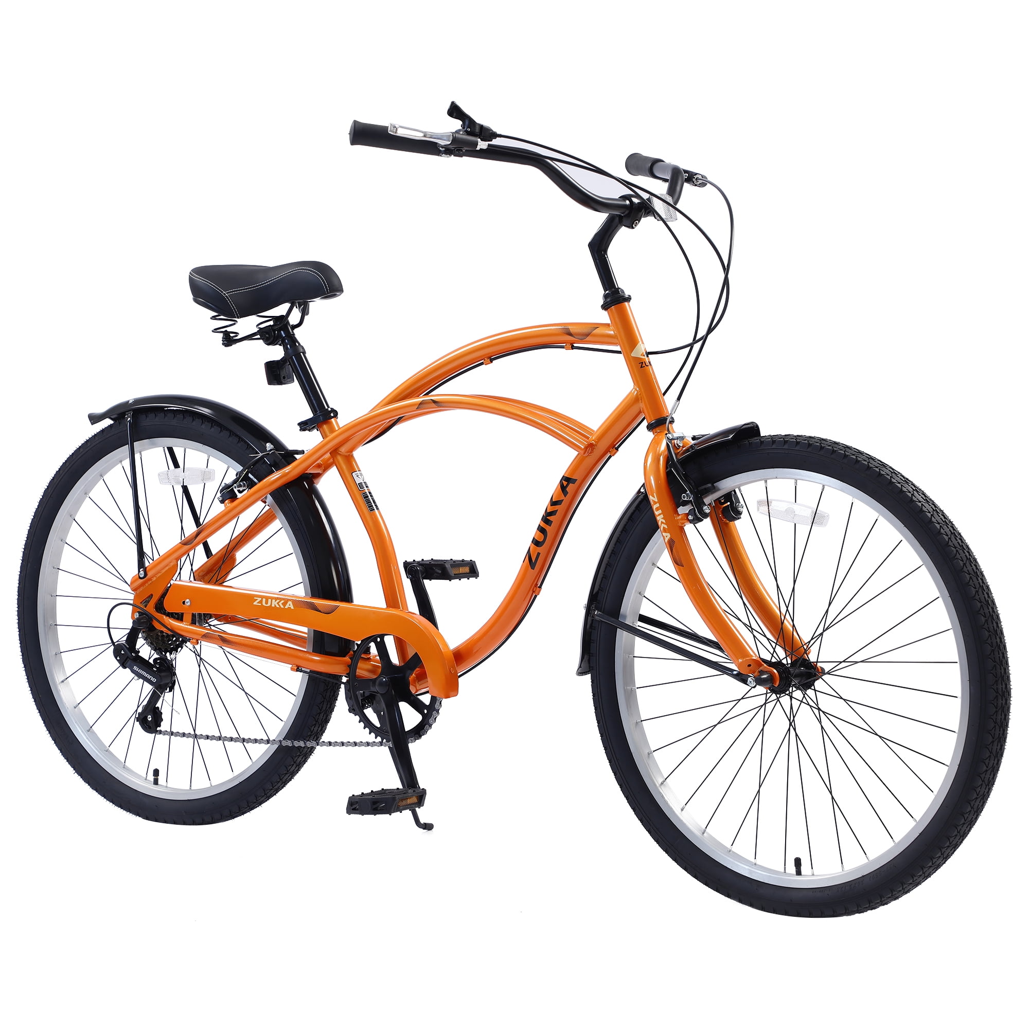 Comfortable 7-Speed Step-Through Hybrid Cruiser Bicycle for Men, 26 ...