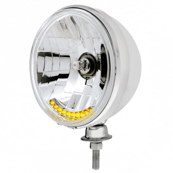 7" Stainless Dietz Style HL W/12 Volt Crystal Halogen Bulb & 10 Amber ...