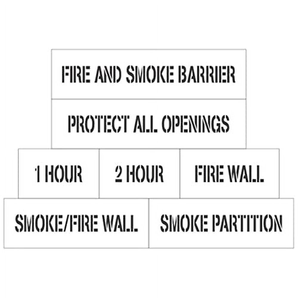 7 Stencil Set | Fire Wall Marking Stencils | Fire and Smoke Barrier | 1 ...