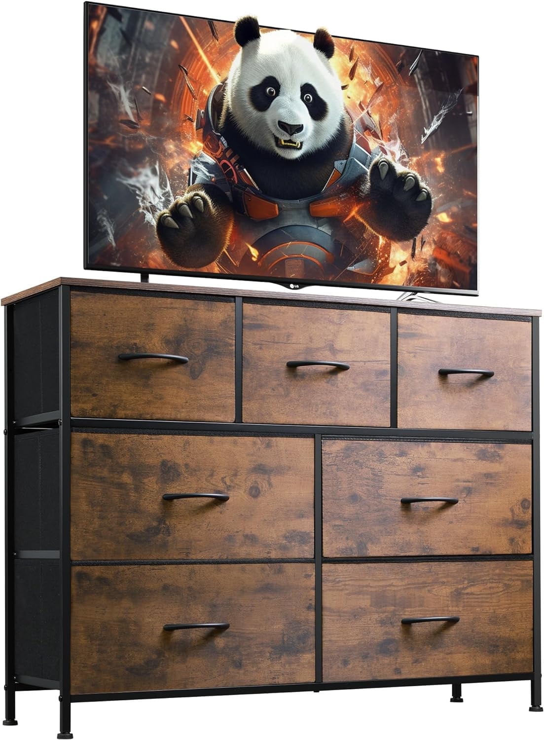 Modern 7-Drawer Tall Dresser Chest - Fabric Storage Organizer for ...