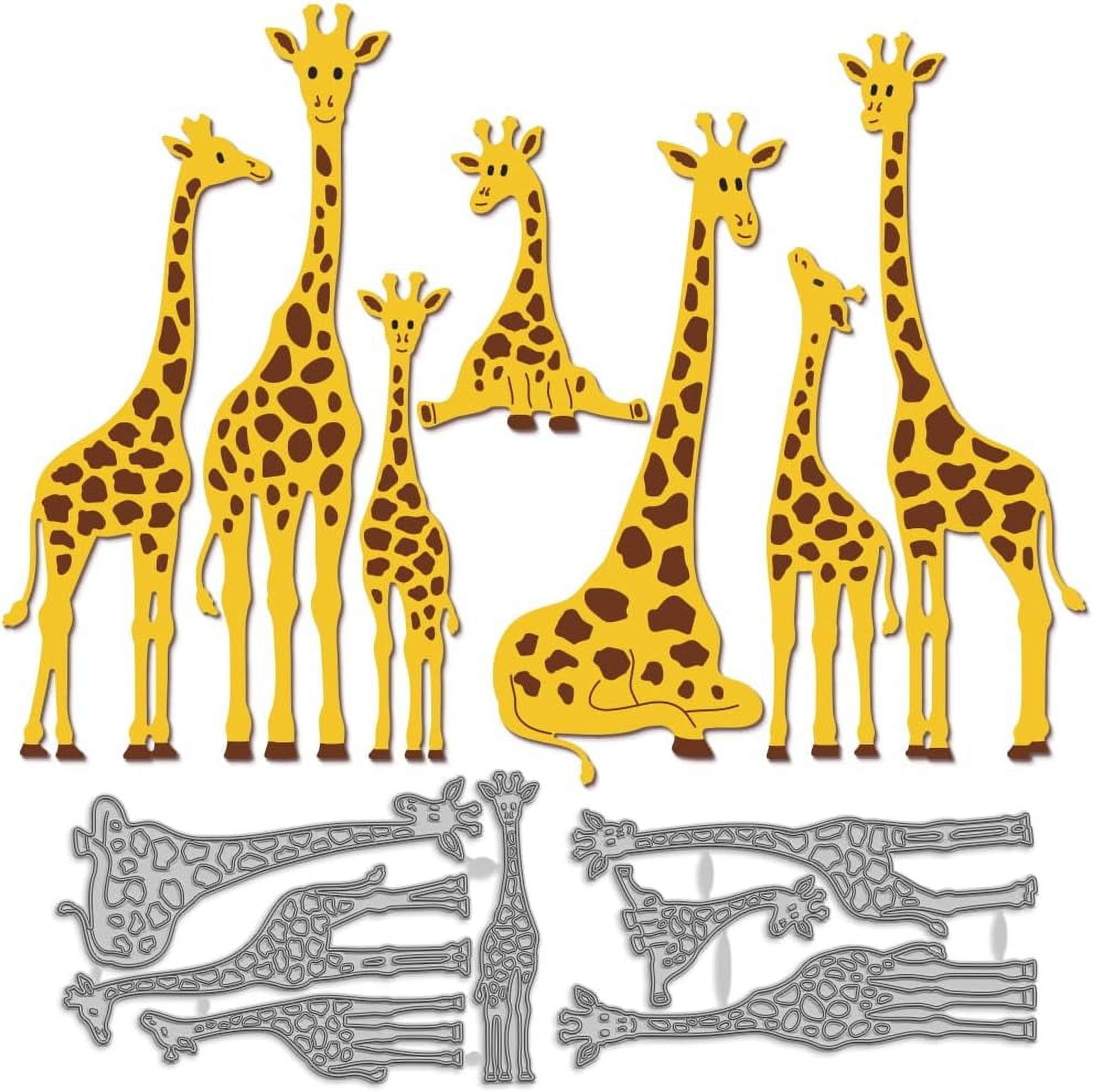 7 Style Funny Giraffe Metal Die Cutting Zoo Animal Giraffe Embossing ...