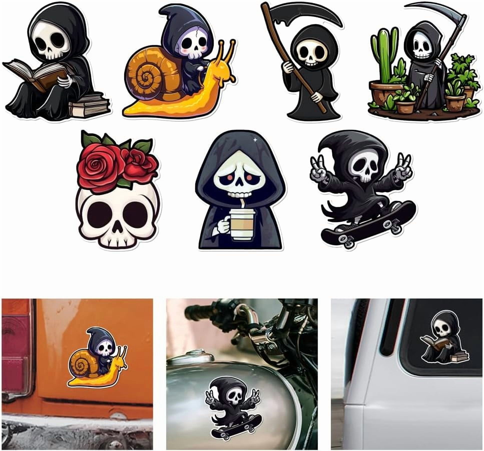 7 Styles Cute Death Vinyl Decal Stickers Funny Vinyl Decal Self ...