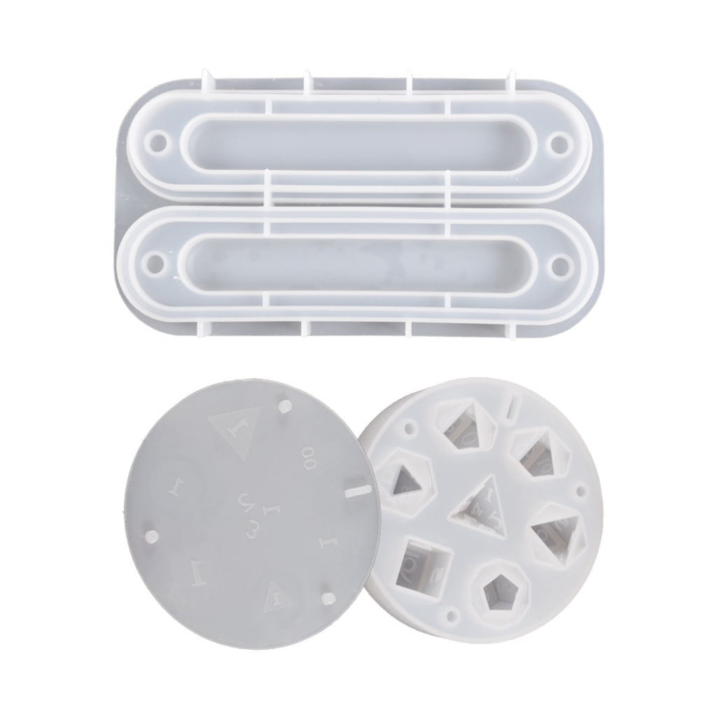 7 Styles Epoxy Resin Dices Moulds Silicone Resin Casting Polyhedron ...