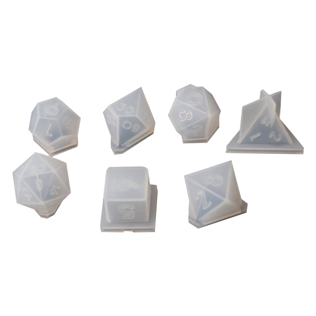 7 Styles Epoxy Resin Moulds Silicone Resin Casting Polyhedron Game ...