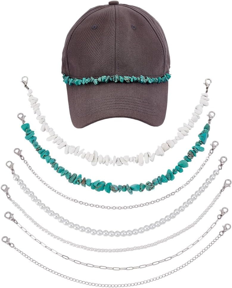 7 Styles Trucker Hat Chains Hip-Pop Style Cap Charms DIY Pearl ...