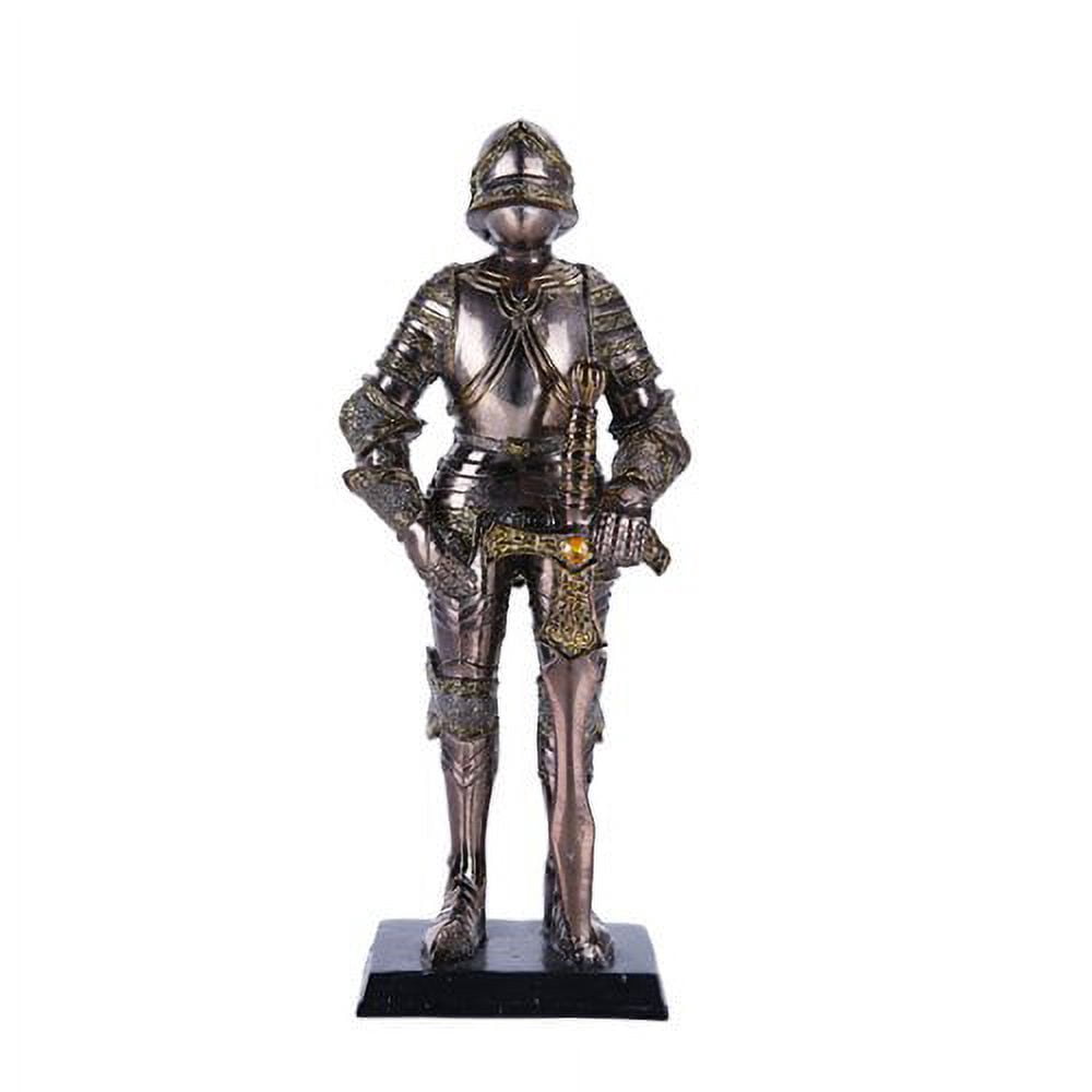 7" Tall Medieval Knight with sword Statue Figurine Suit of Armor with ...